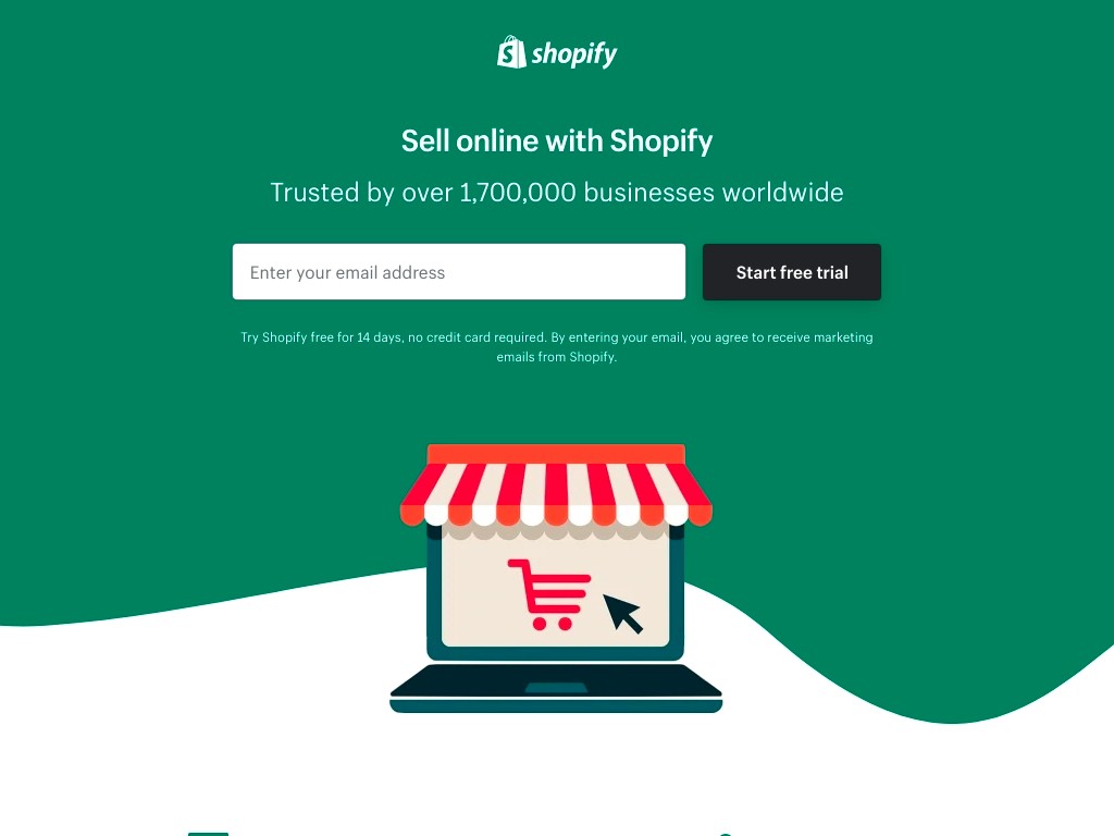 eCommerce Free Trial Signup Landing Page Example | Bootstrap Creative