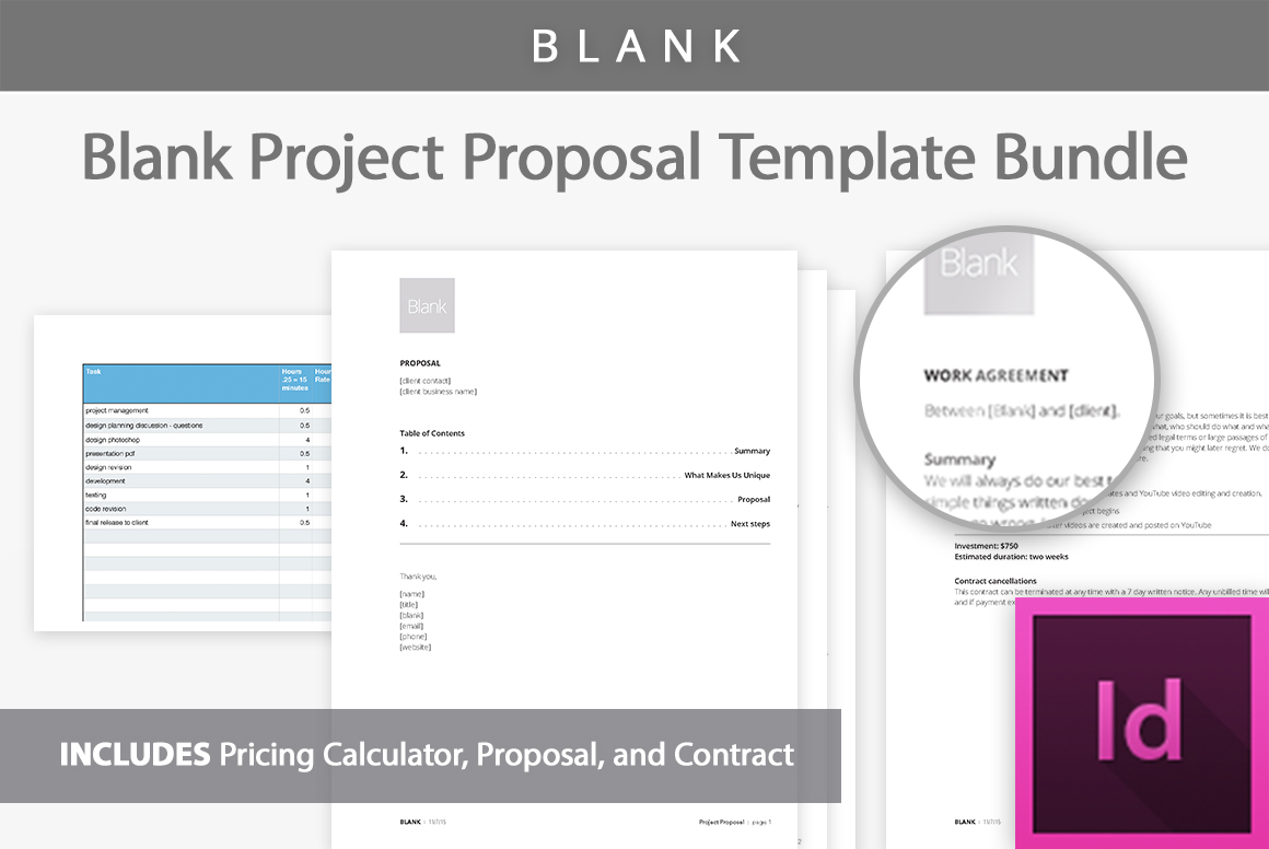 [Blank] Project Proposal Adobe InDesign Templates - Bootstrap Creative